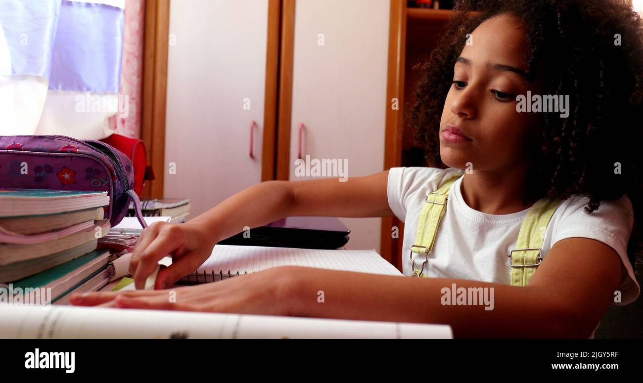 Child studying at home during quarantine Stock Photo - Alamy