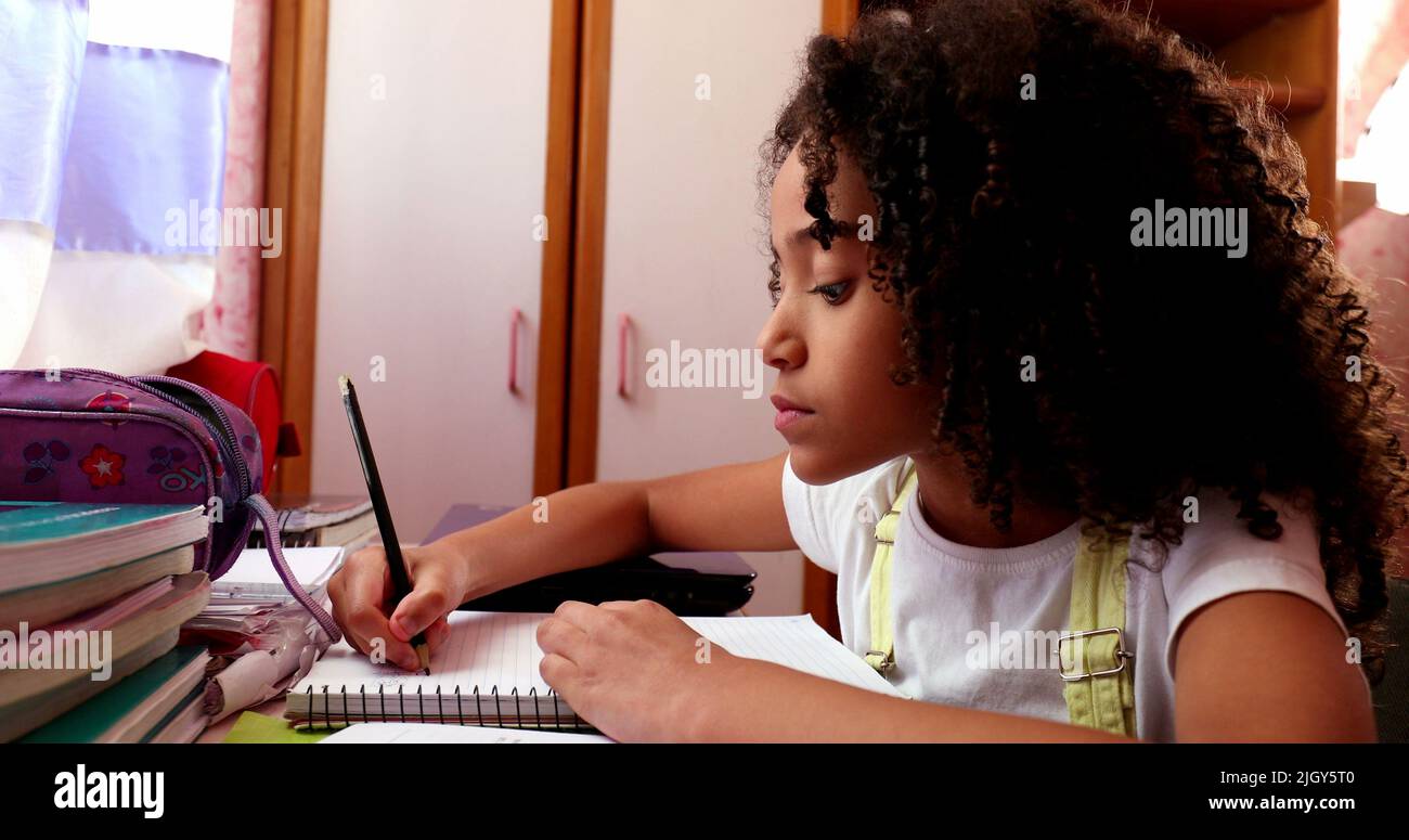 Child studying at home during quarantine Stock Photo - Alamy