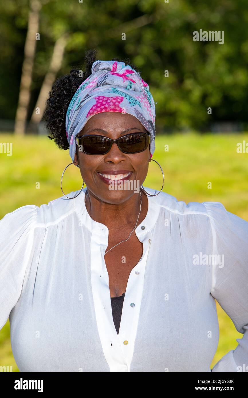 Ruby Turner, backstage at the 2022 Cornbury Festival Stock Photo - Alamy