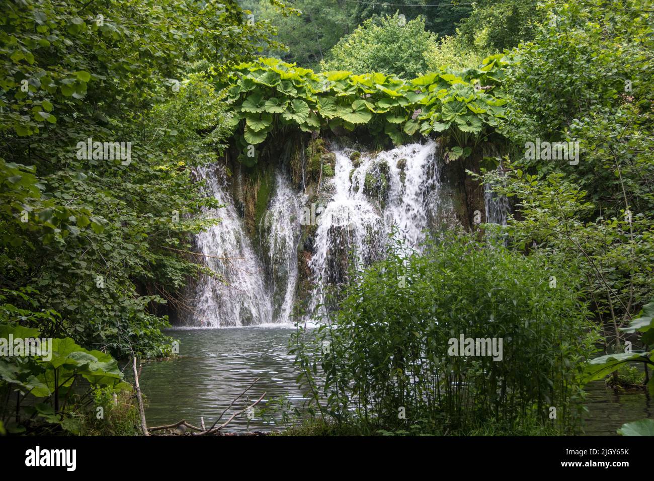 A breathtaking view of a waterfall on the river Grza in Serbia Stock ...
