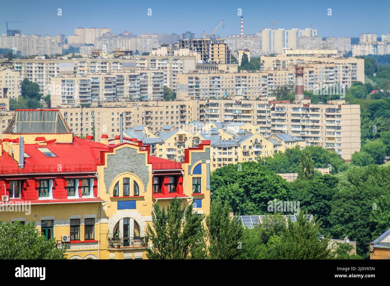 Above soviet communist era buildings in Kyiv - Ukraine Stock Photo - Alamy