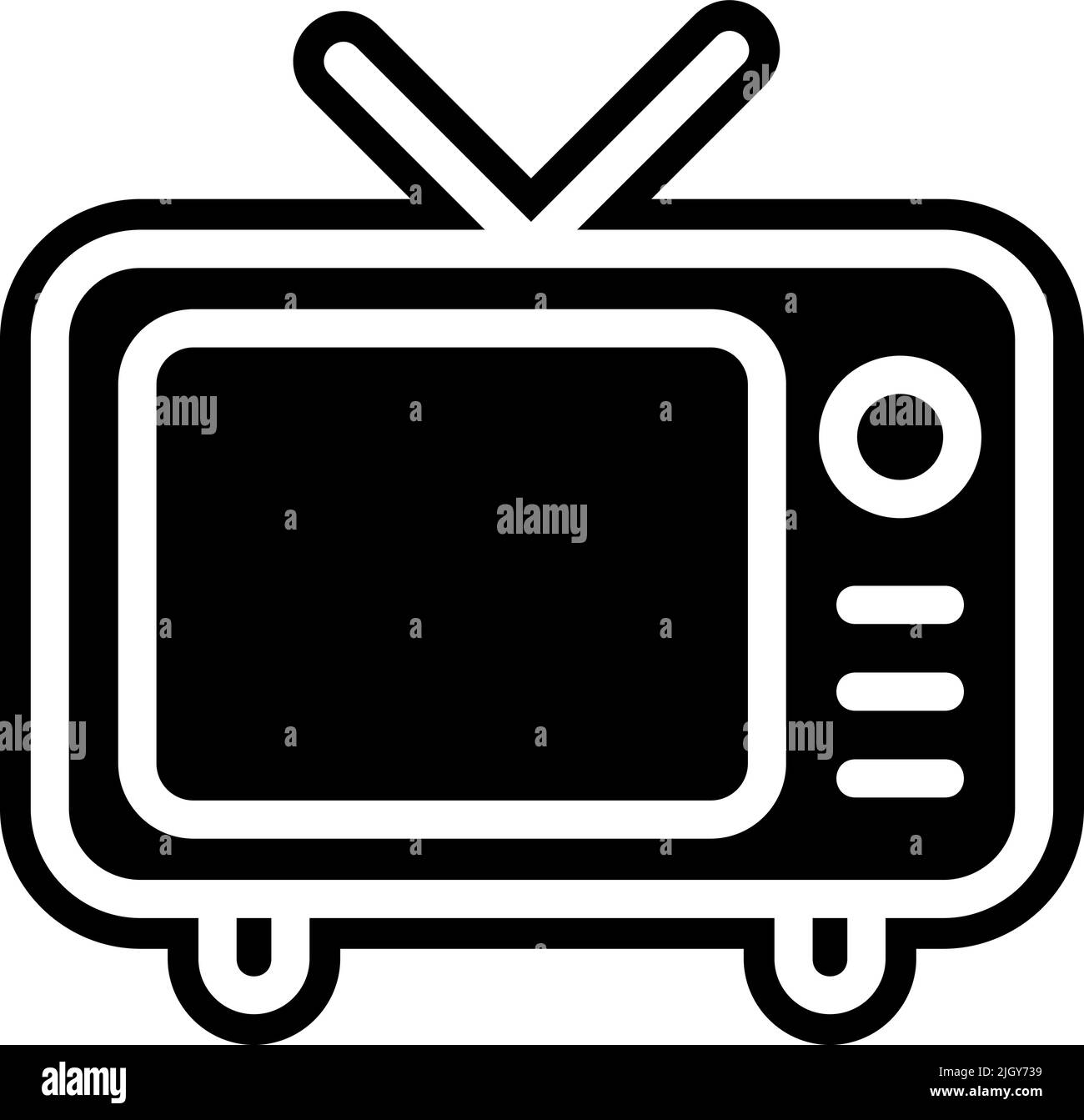 Flat retro tv Black and White Stock Photos & Images - Alamy