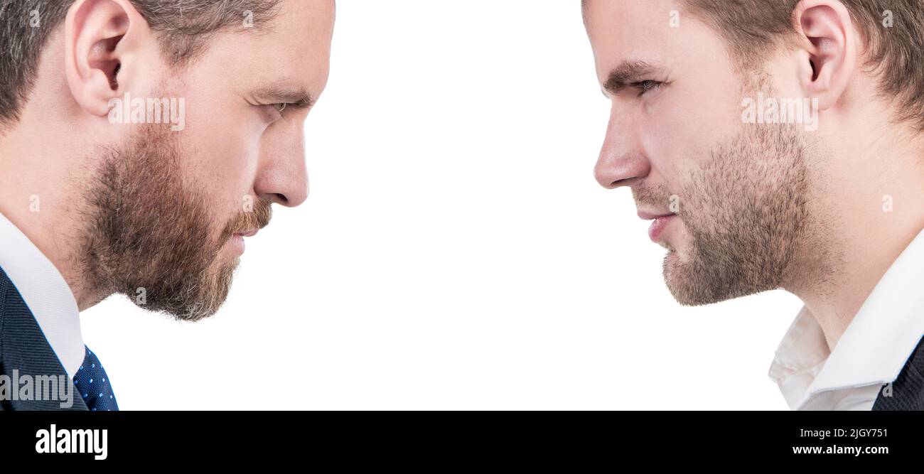 Two men face to face conflict hi-res stock photography and images - Alamy