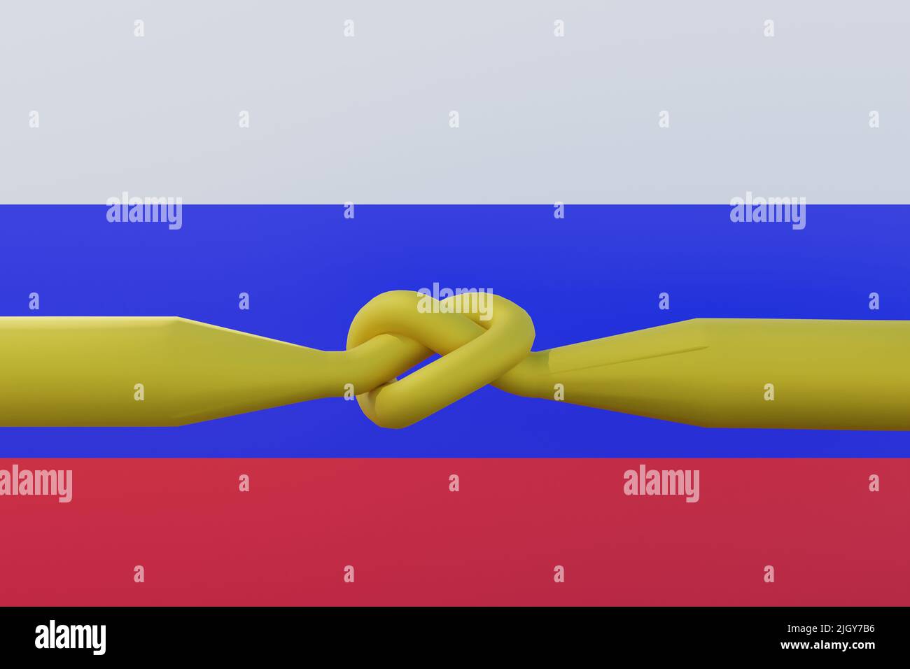 Gas sanctions concept. Gas pipe tied in a knot on the background of the ...