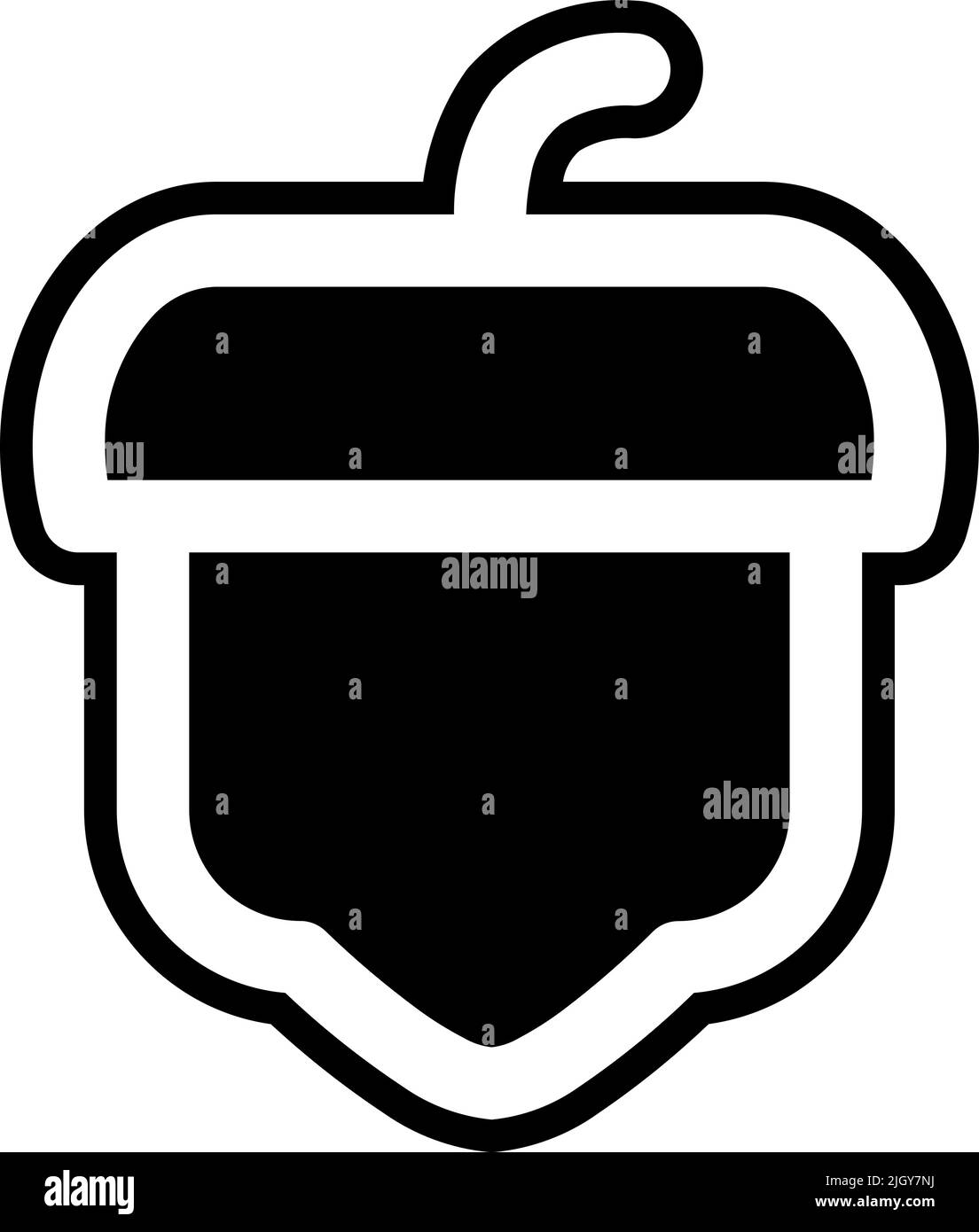 Black line acorn icon isolated Black and White Stock Photos & Images ...