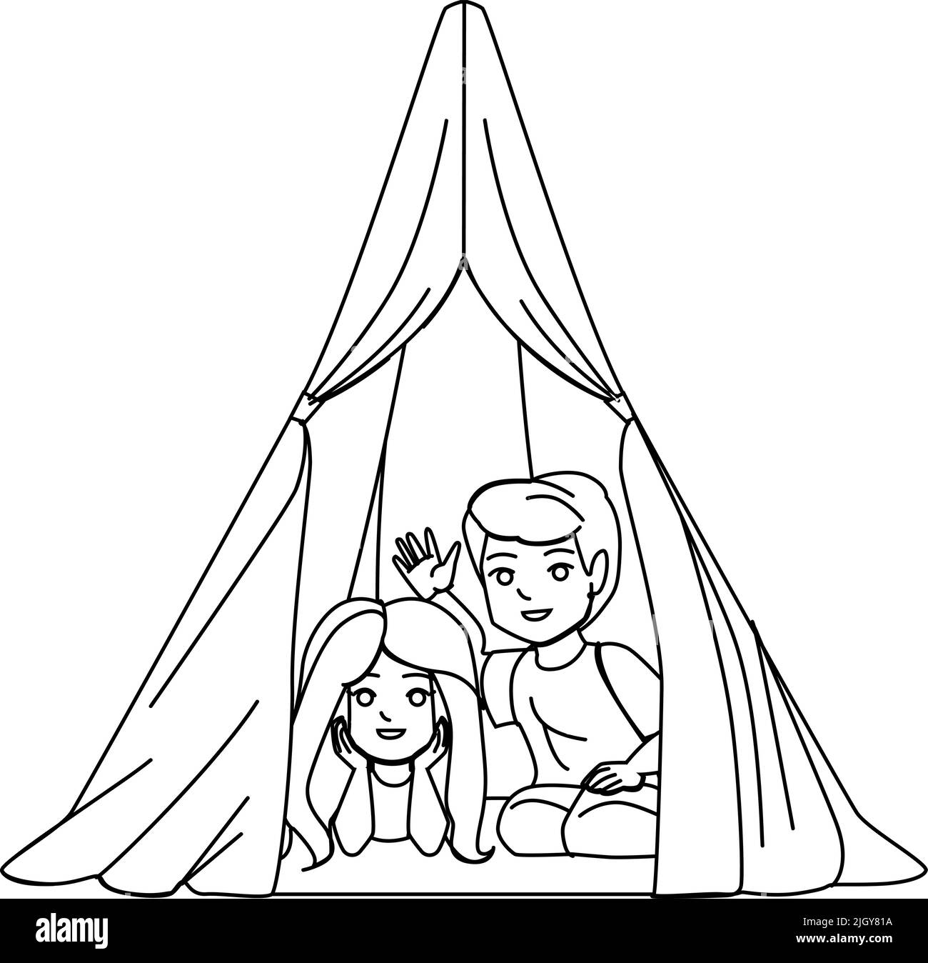 tent kid vector Stock Vector Image & Art - Alamy