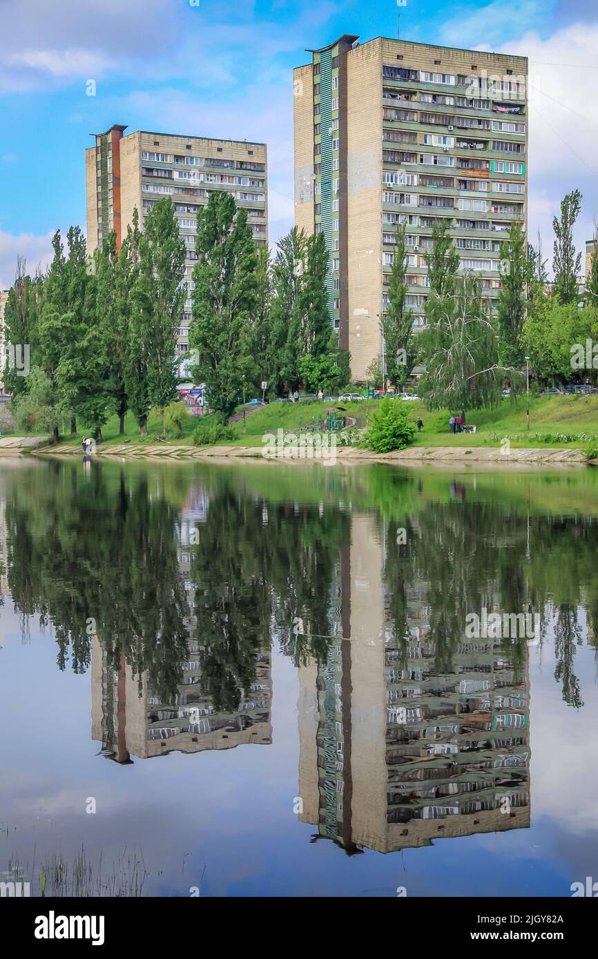 Above soviet communist era buildings in Kyiv - Ukraine Stock Photo - Alamy
