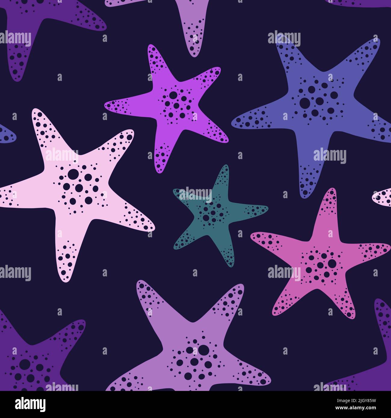 Summer ocean seamless sea star pattern for clothes print and ...