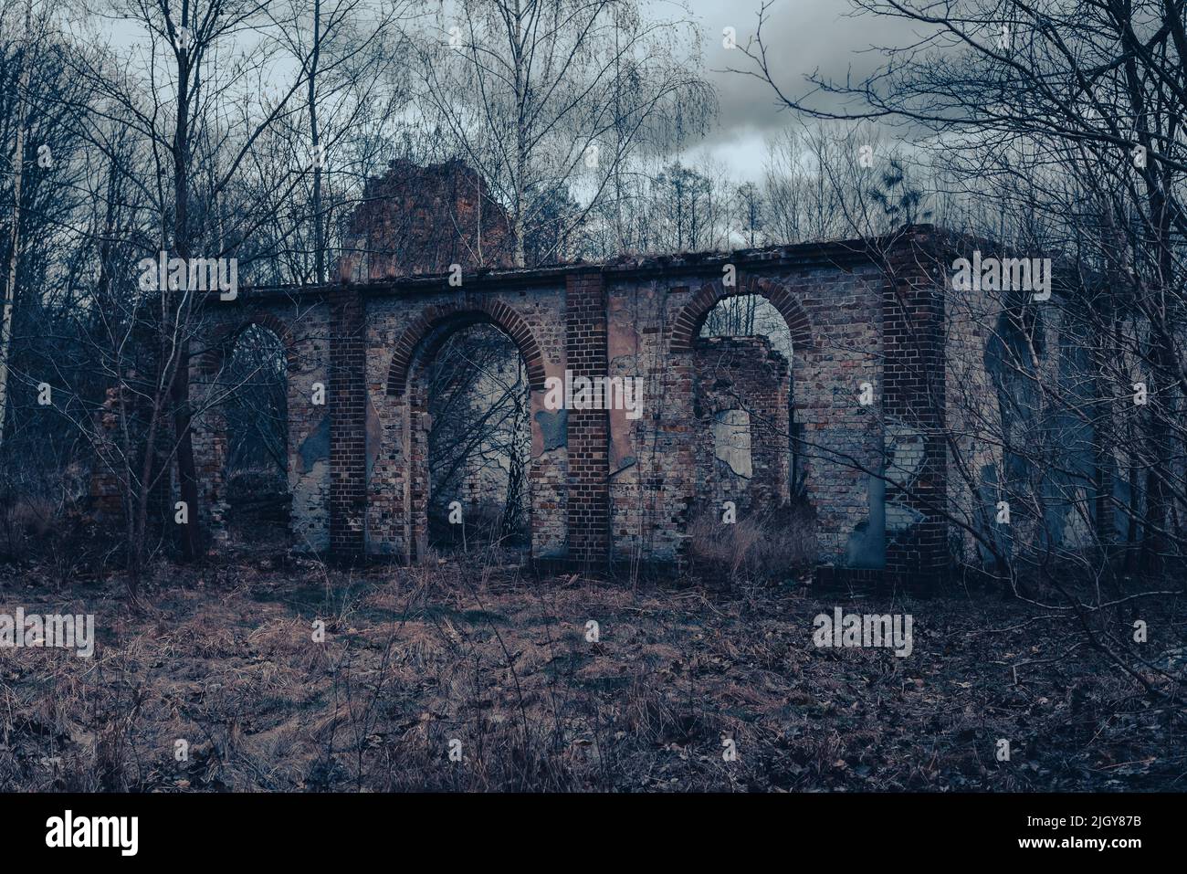 Abandoned rotten House, Dilapidated foundations of an abandoned ...