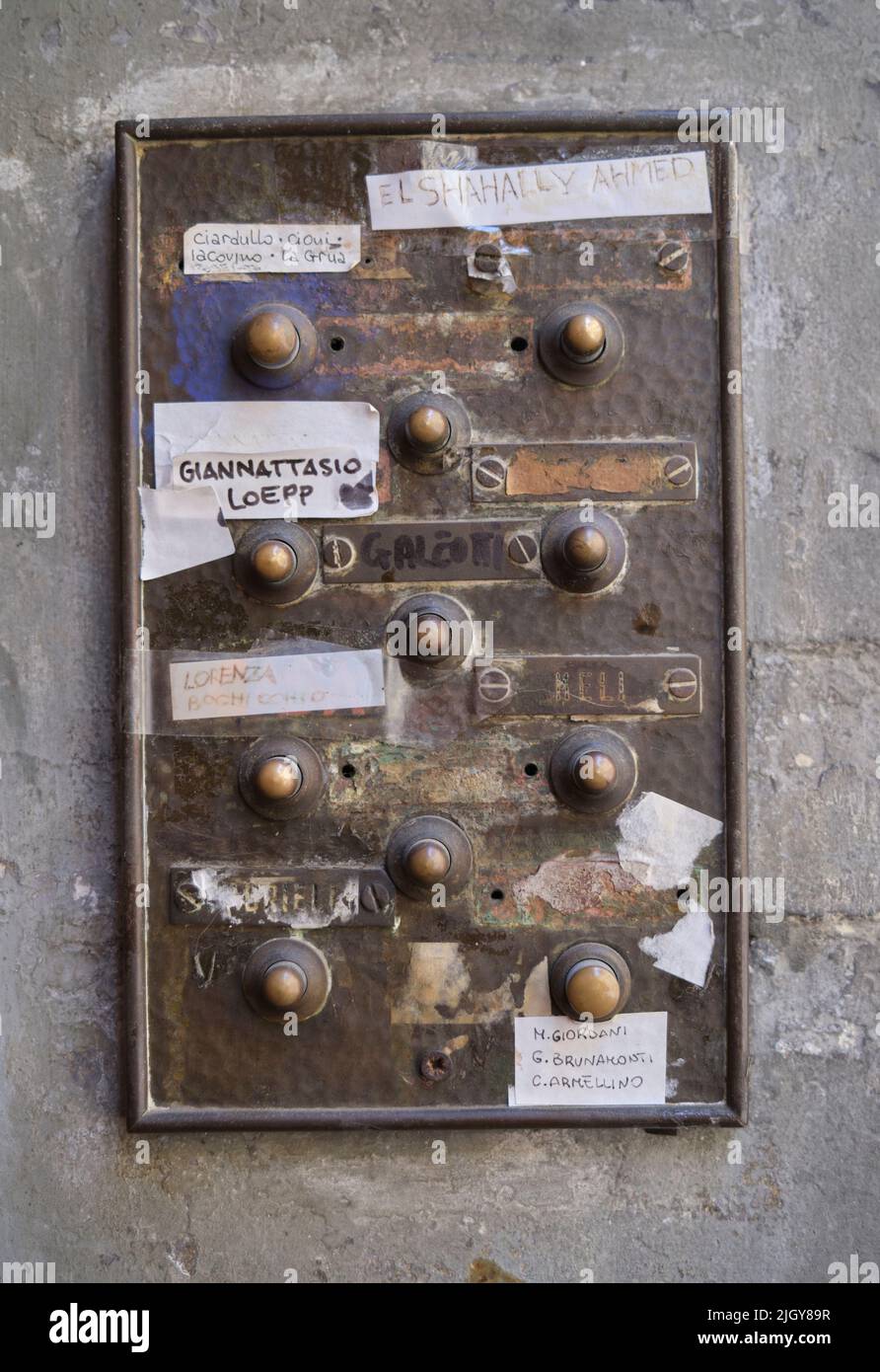 Building Door Bells Intercom Florence Italy Stock Photo - Alamy