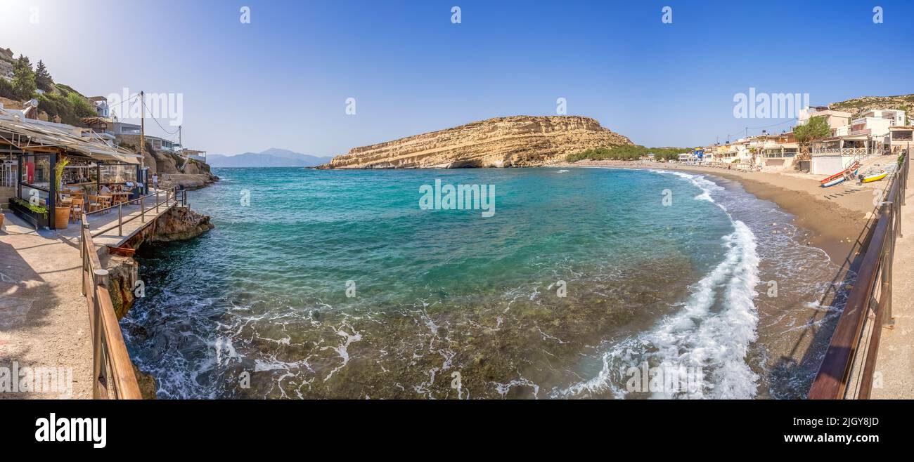 Village Matala, Island Crete, Greece Stock Photo - Alamy