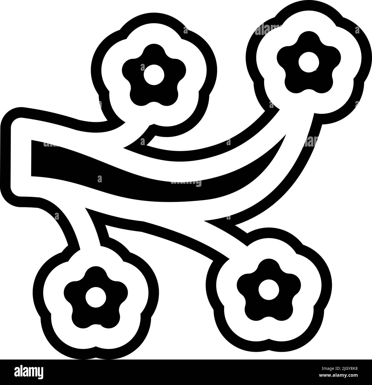 Landscape spring trees blooming Black and White Stock Photos & Images ...