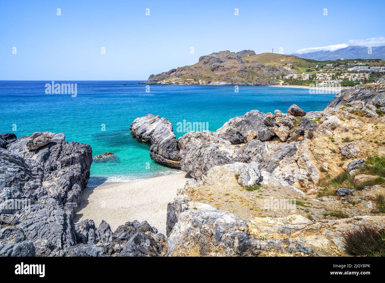 One Rock Beach, Island Crete, Greece Stock Photo - Alamy