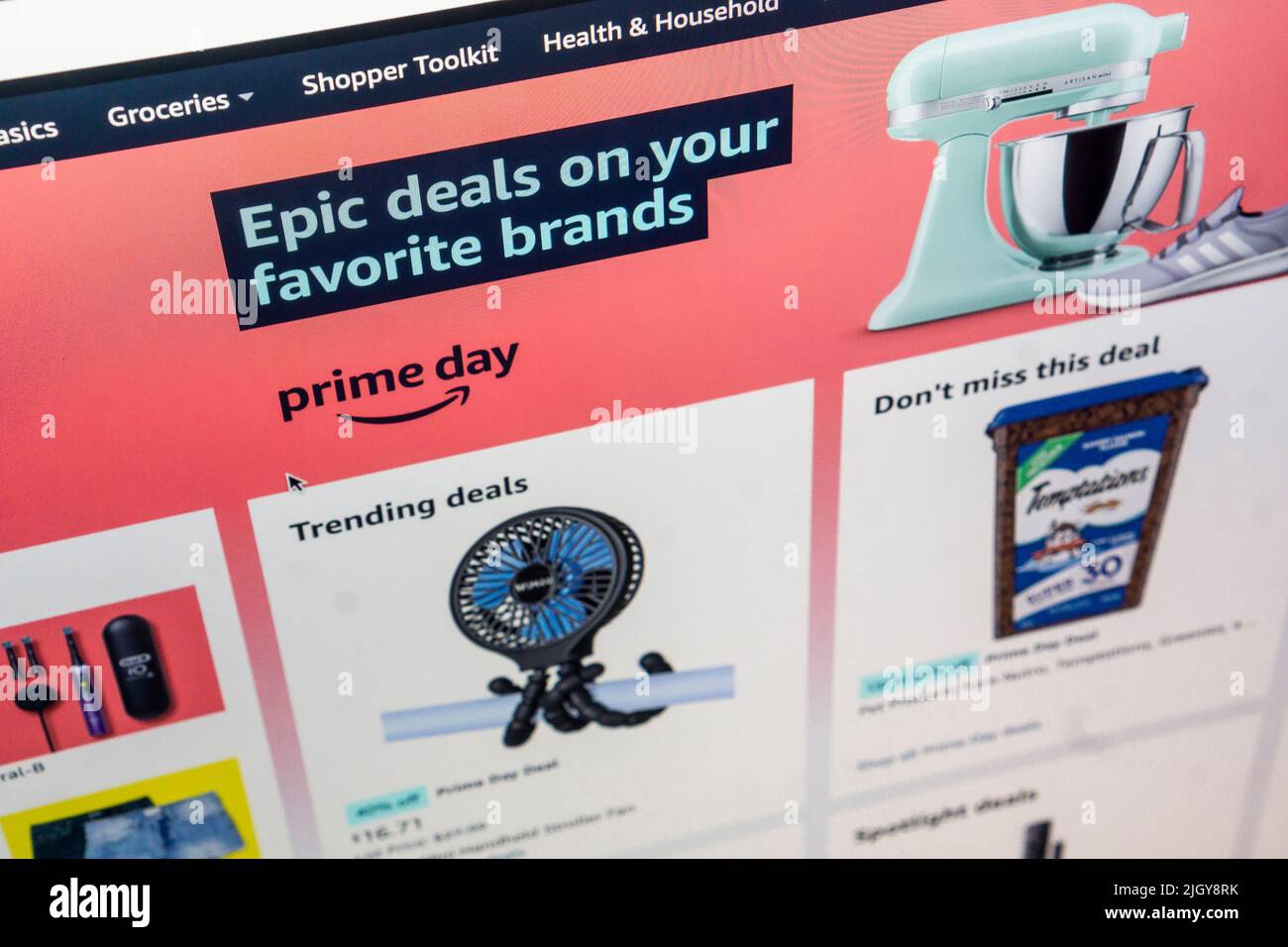 The Amazon website promotes their self-proclaimed "Prime Day" on ...