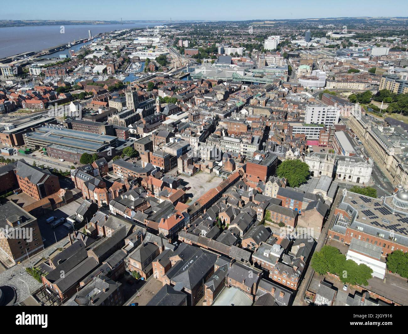 Aerial view of the city of Kingston-upon-Hull, UK Stock Photo - Alamy