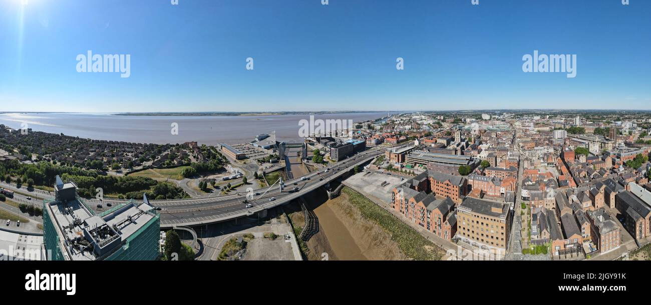 Aerial view of the city of Kingston-upon-Hull, UK Stock Photo - Alamy