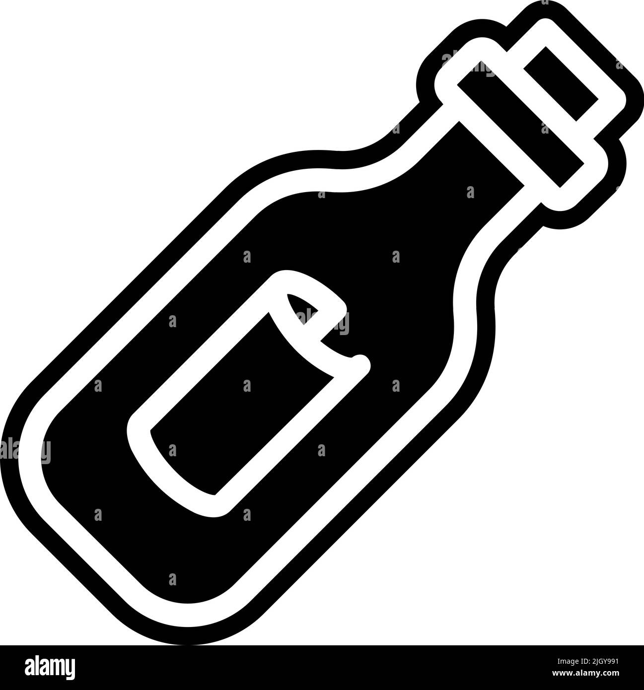 Sea bottle icon travel Black and White Stock Photos & Images - Alamy