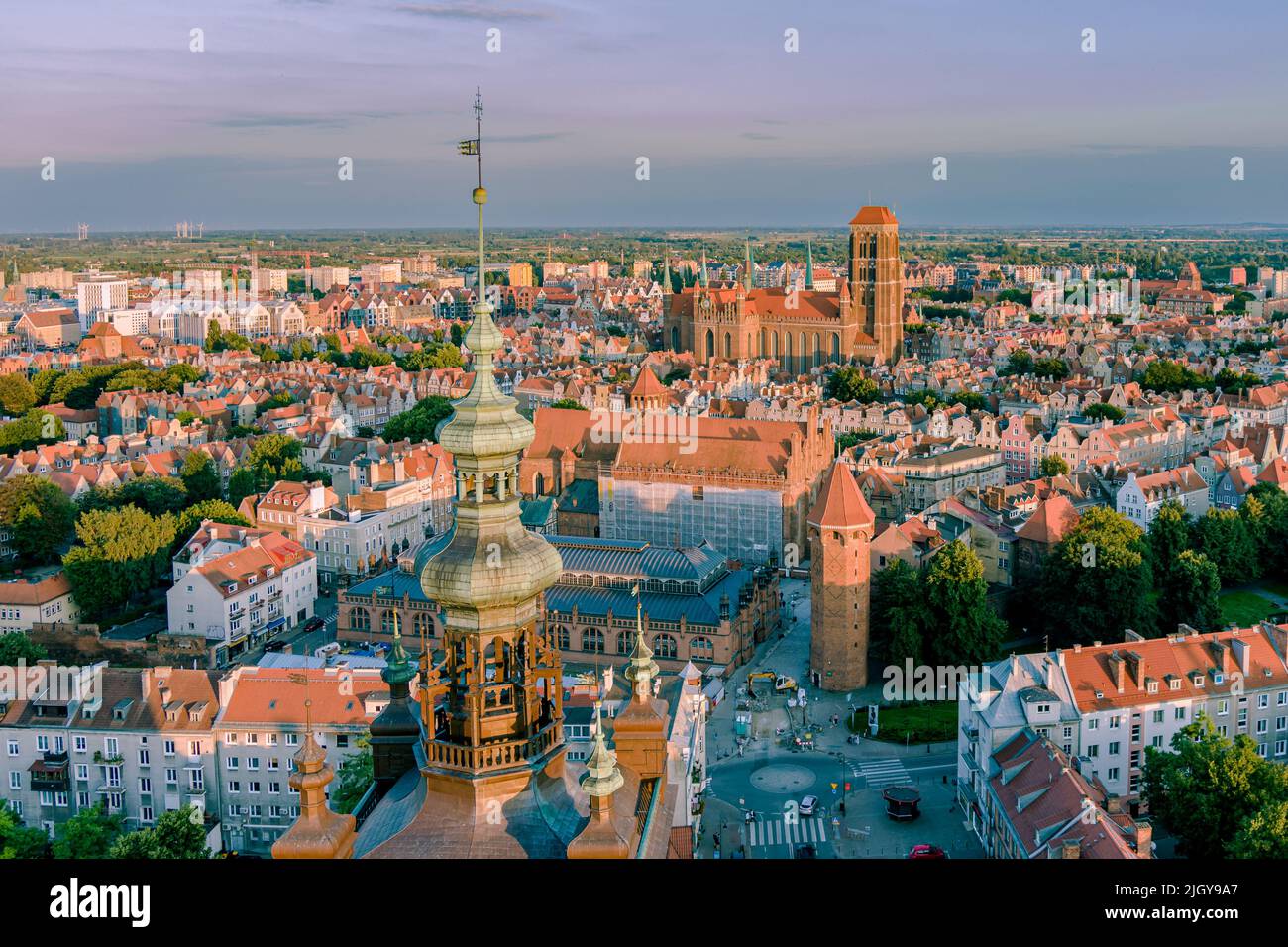 gdansk old town aerial view Stock Photo - Alamy