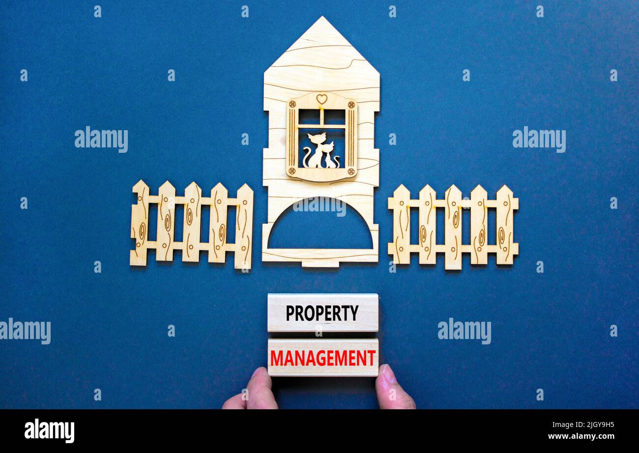 Property management symbol. Concept words Property management on wooden ...