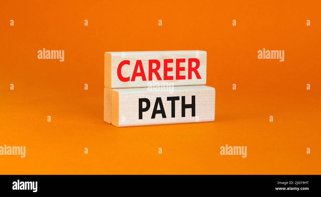 Career path symbol. Concept words Career path on wooden blocks on a ...