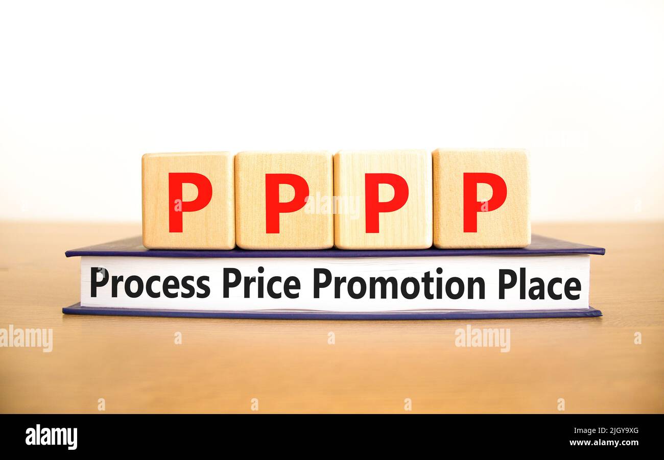 PPPP process price promotion place symbol. Concept words PPPP process ...