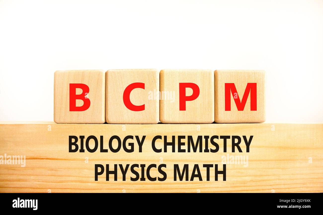BCPM biology chemistry physics math symbol. Concept words BCPM biology ...