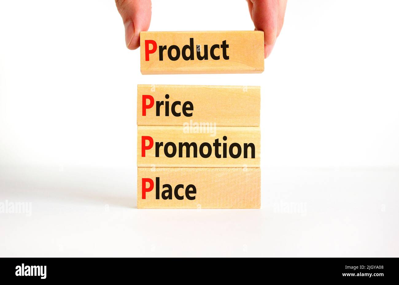 PPPP product price promotion place symbol. Concept words PPPP product ...