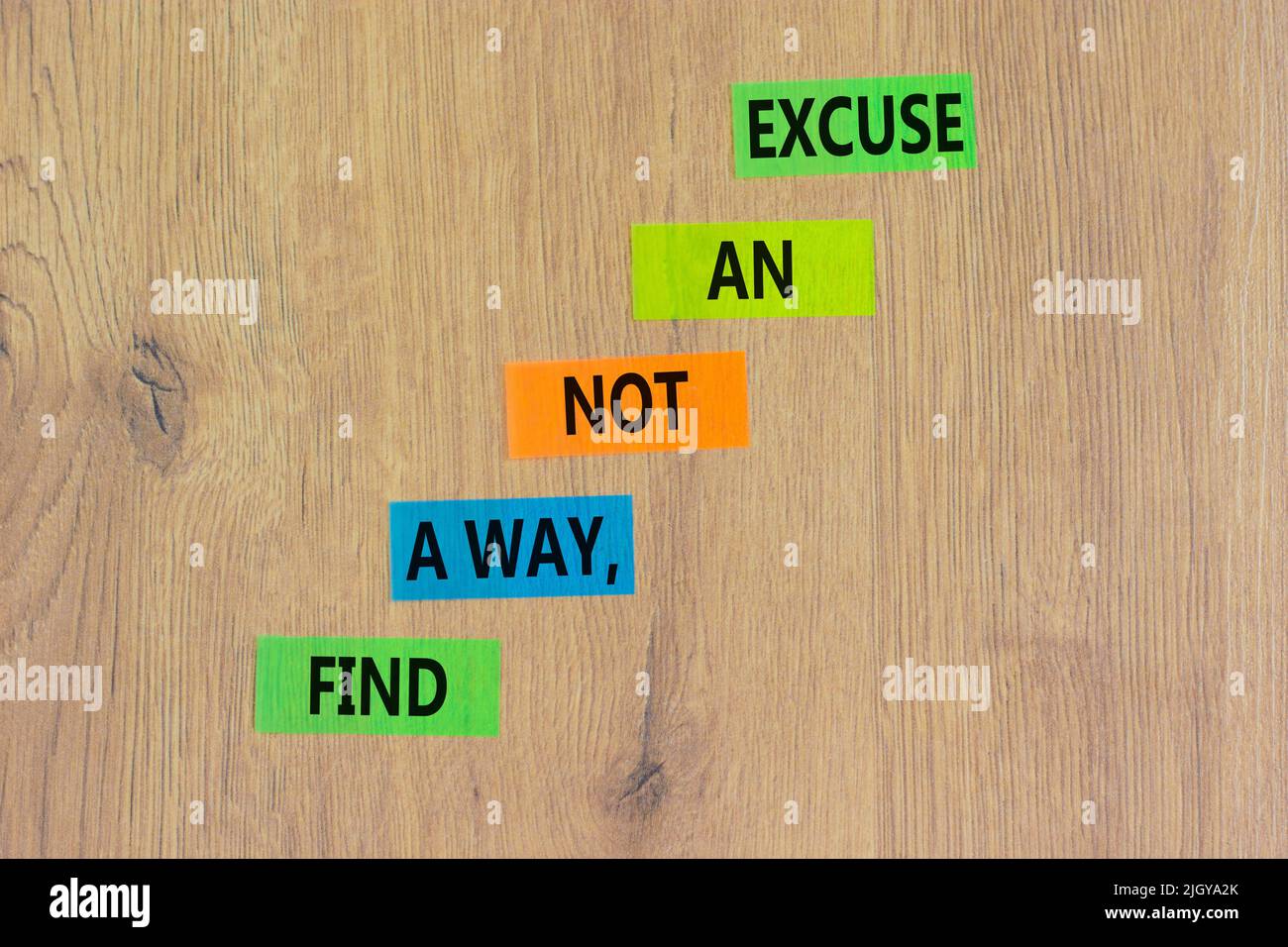 Find a way not excuse symbol. Concept words Find a way not an excuse on ...