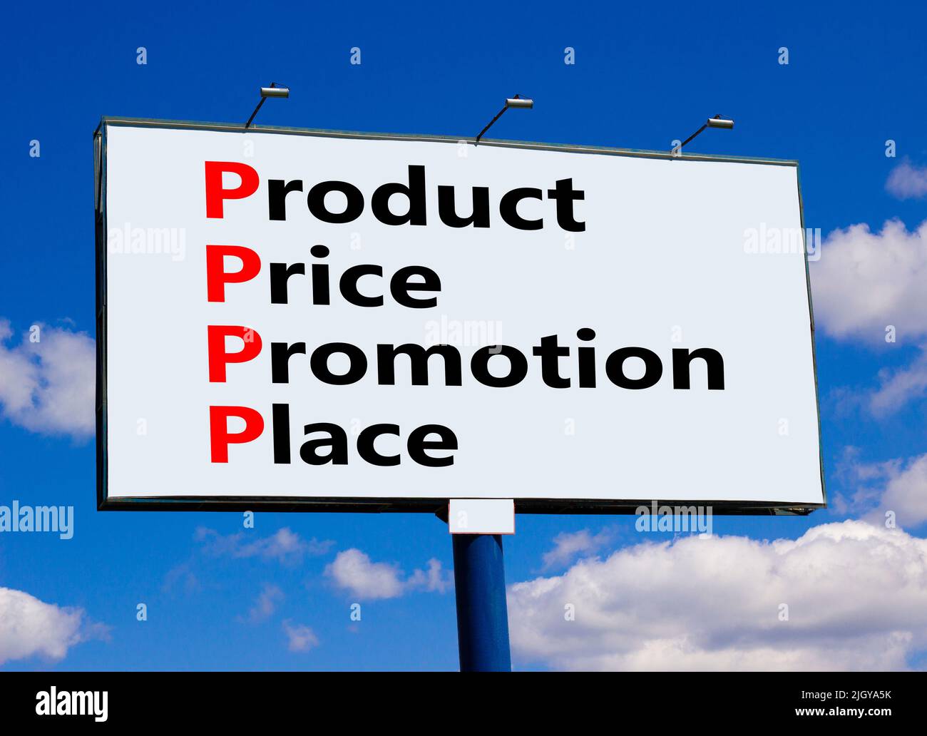PPPP process price promotion place symbol. Concept words PPPP process ...