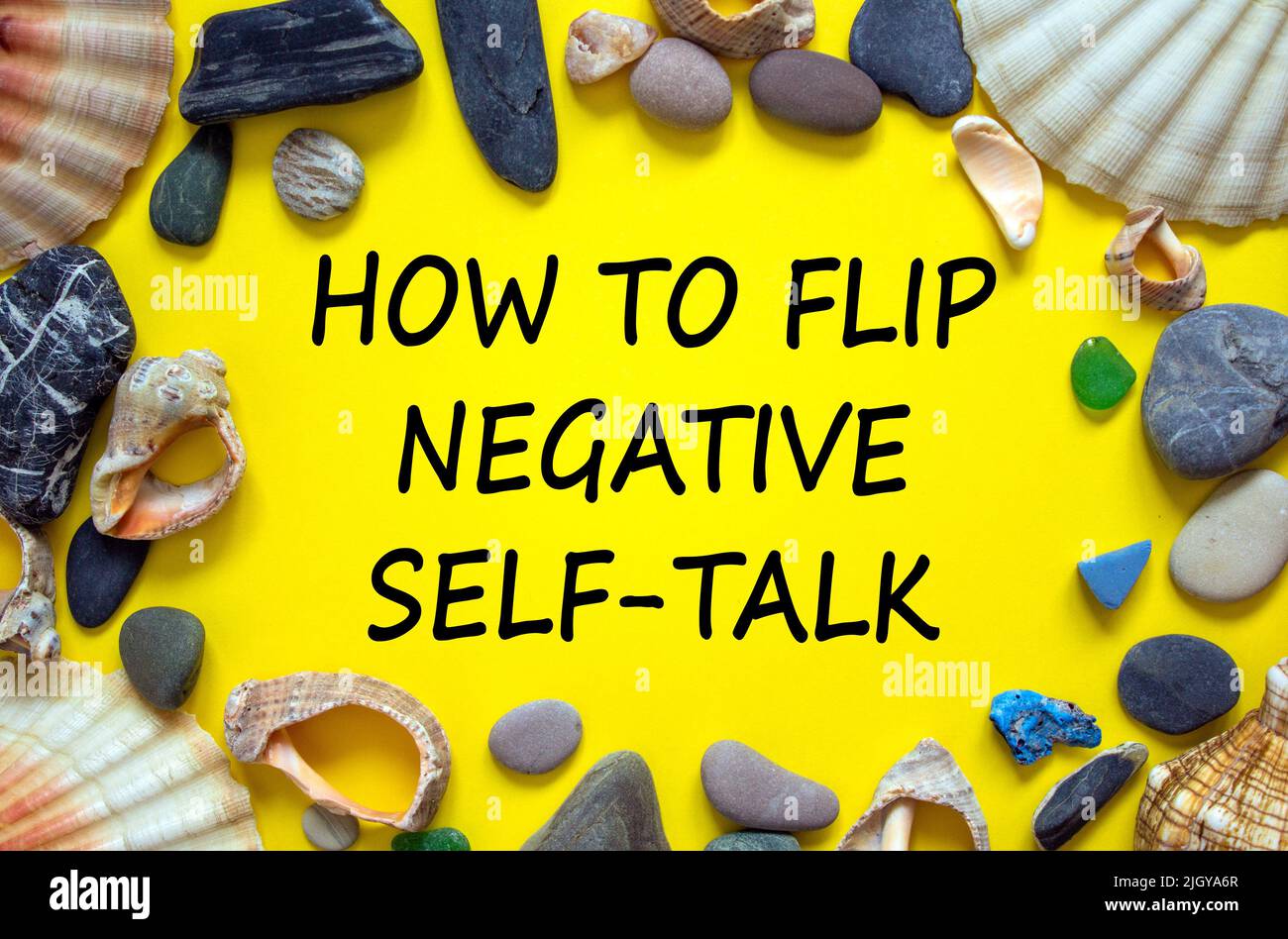 Flip negative self-talk symbol. Concept words How to flip negative self ...