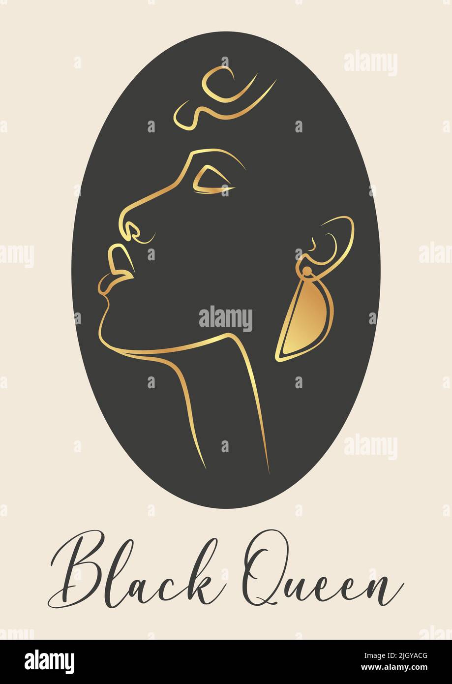 Continuous line drawing golden illustration woman Stock Vector Image ...