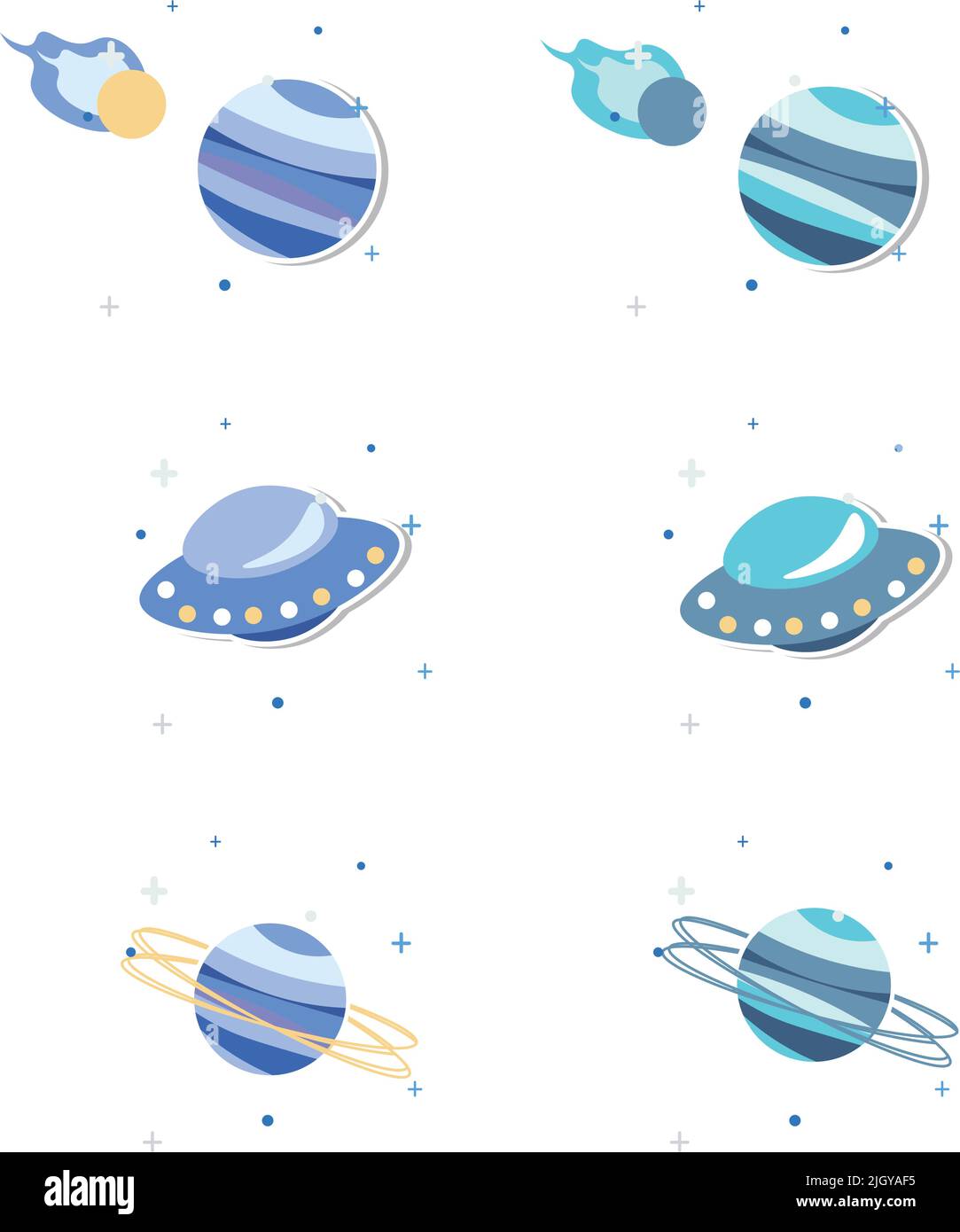 A set of colorful planet stickers on white background Stock Vector ...