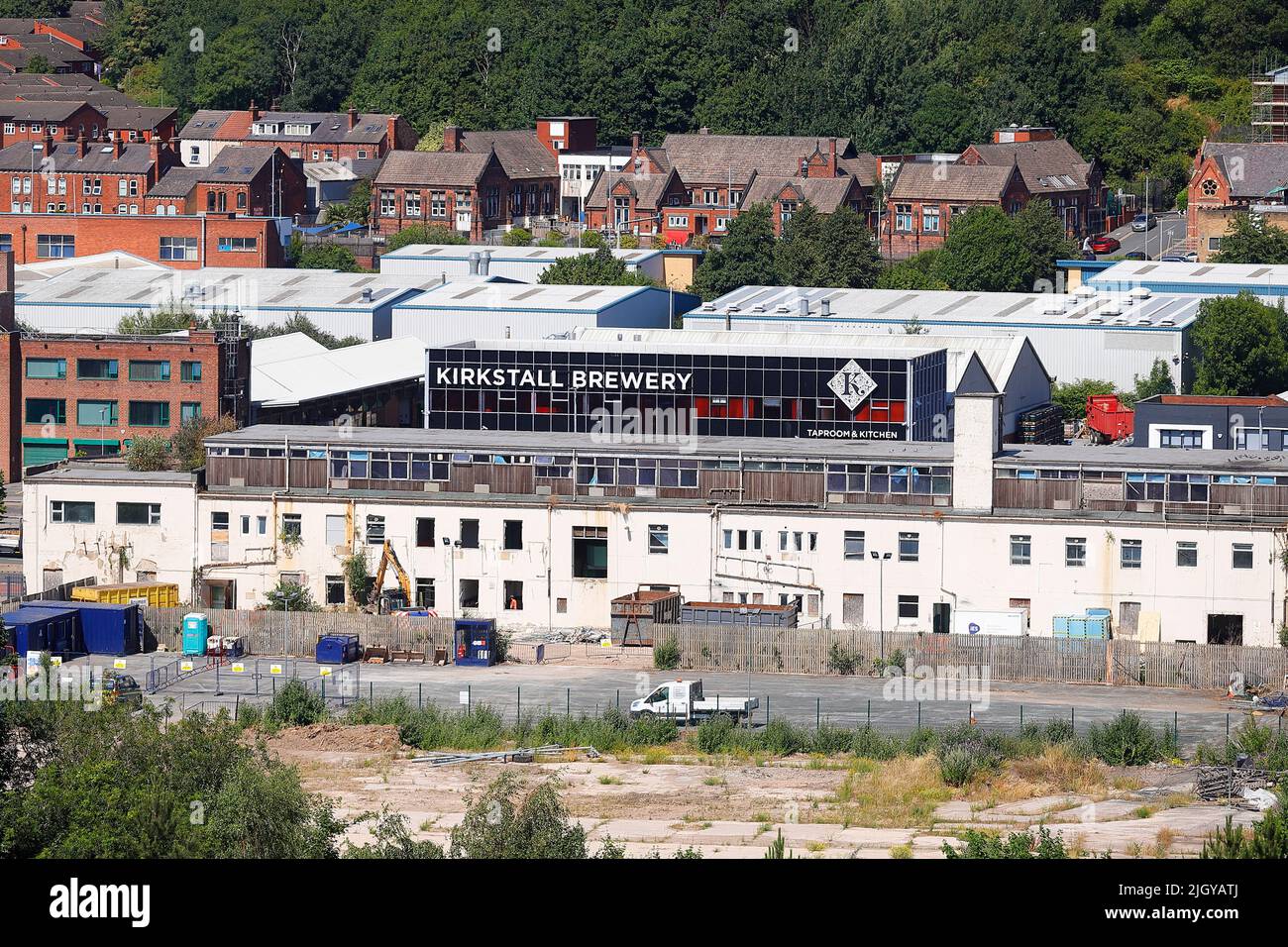 A view towards Kirkstall Brewery on Kirkstall Road. Craven House in the ...