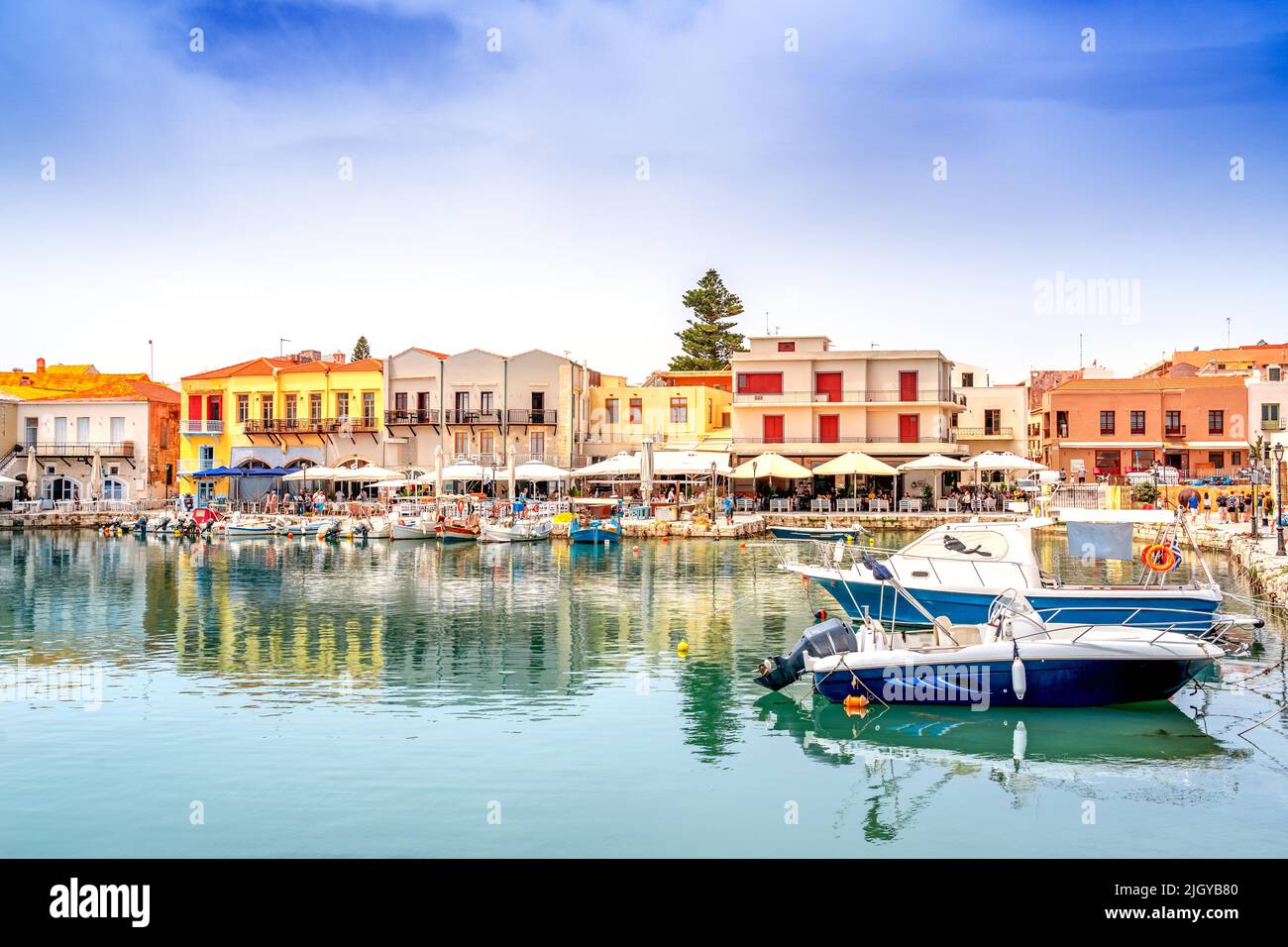 Venetian Harbour, Rethymno, Island Crete, Greece Stock Photo - Alamy