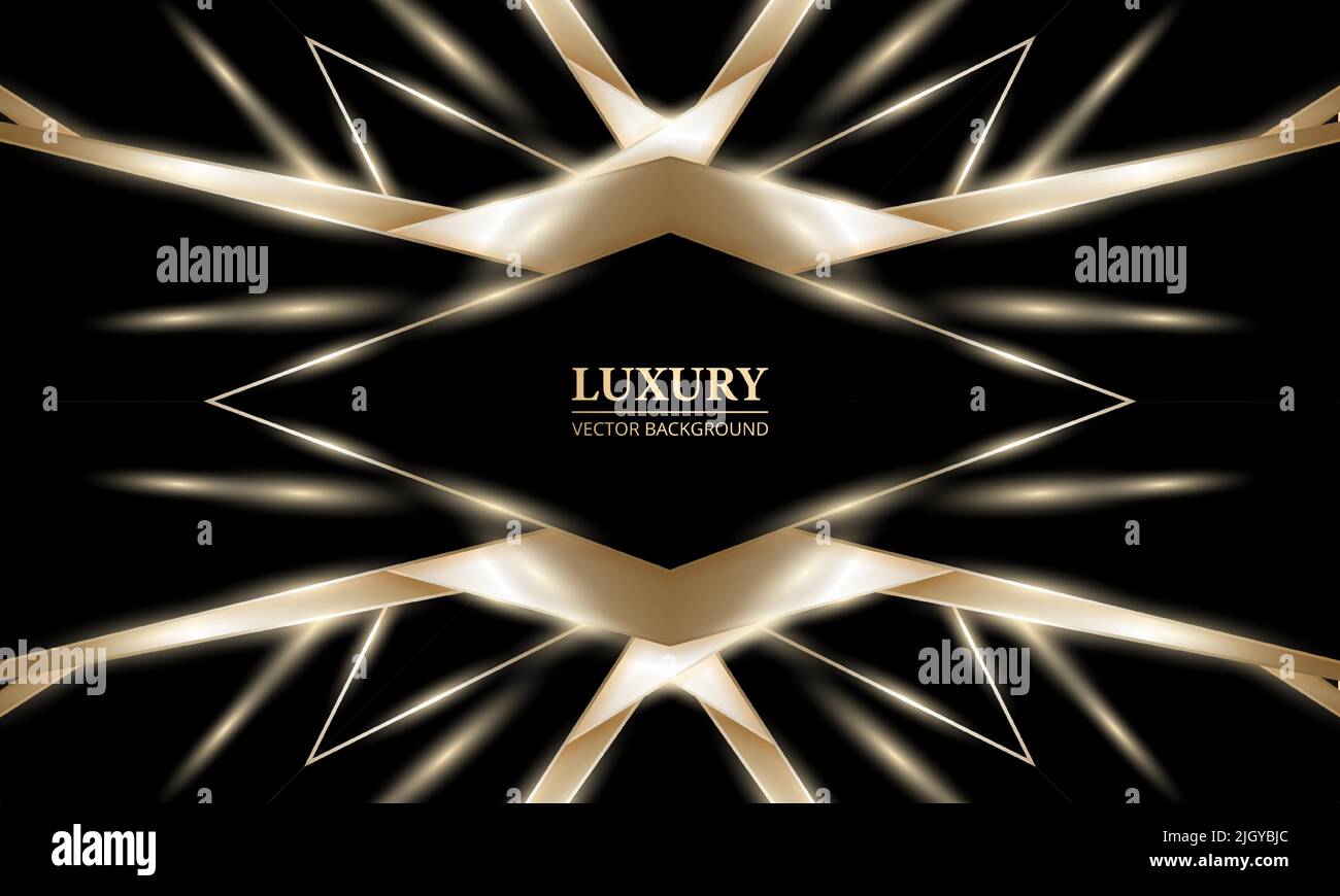 Black and gold abstract luxury background with elegant design elements light effects and rhombus ...