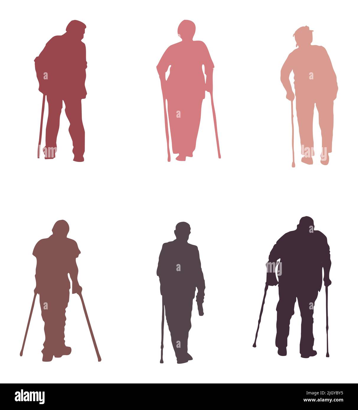 Disabled People Silhouette Stock Vector Image & Art - Alamy