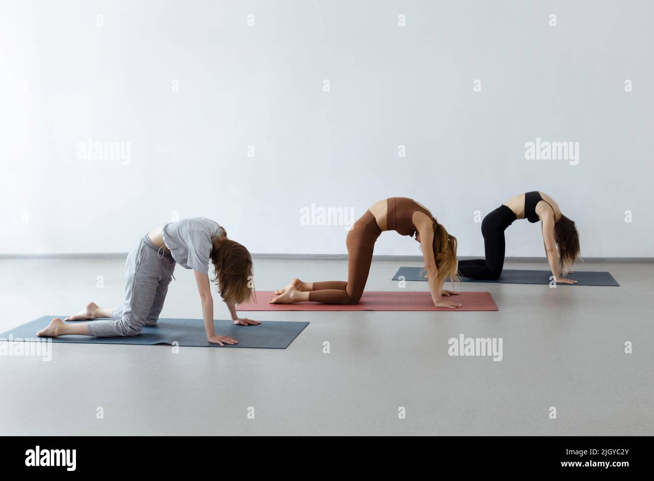 Pilates class kneeling hi-res stock photography and images - Alamy