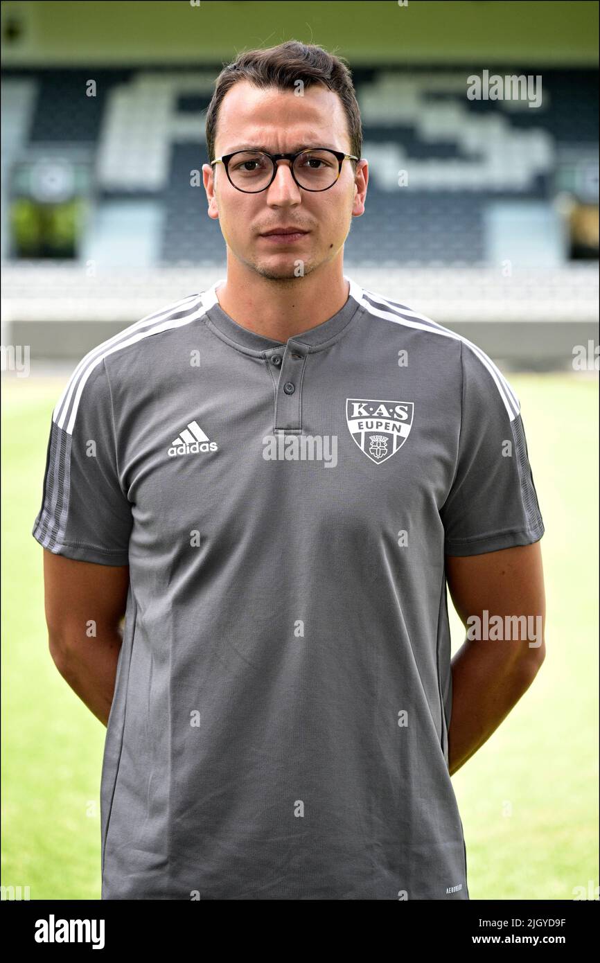 Eupen's warehouse man Cyril Vilvorder poses for the photographer at the 2022-2023 season ...