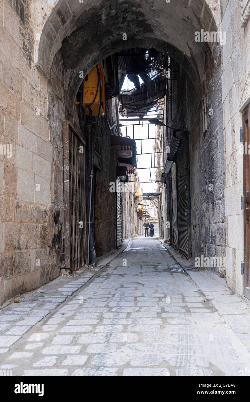 Inside the Aleppo Souk in the Old City in Aleppo, Syria Stock Photo - Alamy