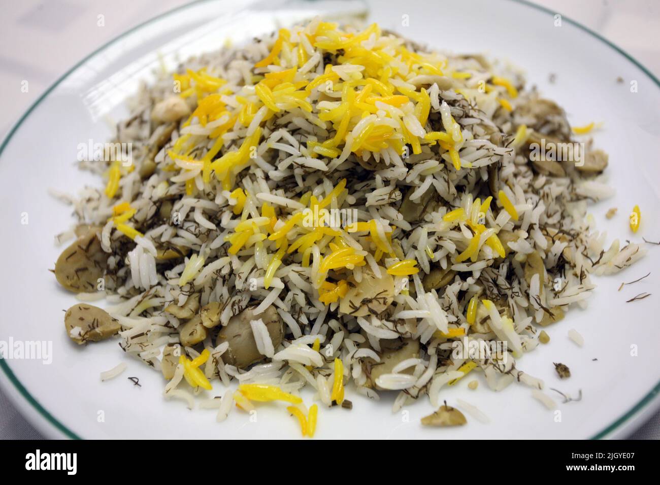 Traditional Iranian rice food on the dinner plate Stock Photo - Alamy