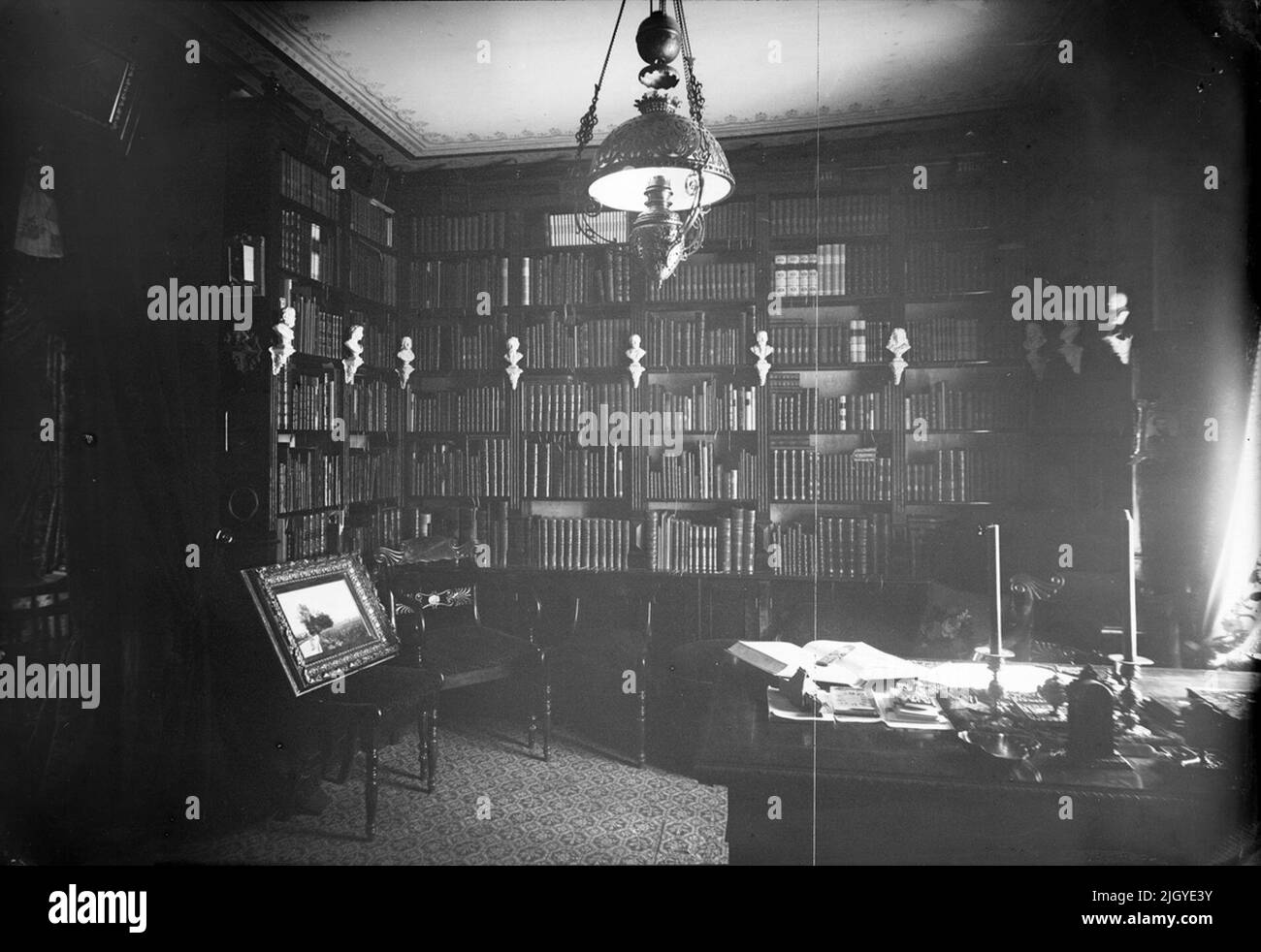 Carl Wilhelm Wahlund's library, St. Johannesgatan, Uppsala 1887 ...