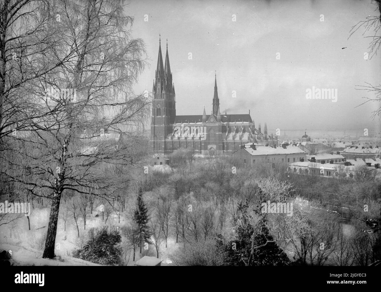 Uppsala Cathedral from Slottsbacken, Uppsala before 1914. Uppsala ...
