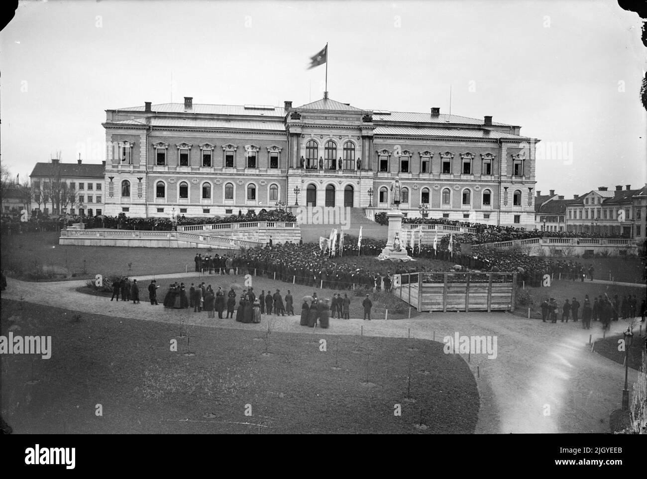 Geijer statue's inauguration, University Park, Uppsala 1889. Geijer ...