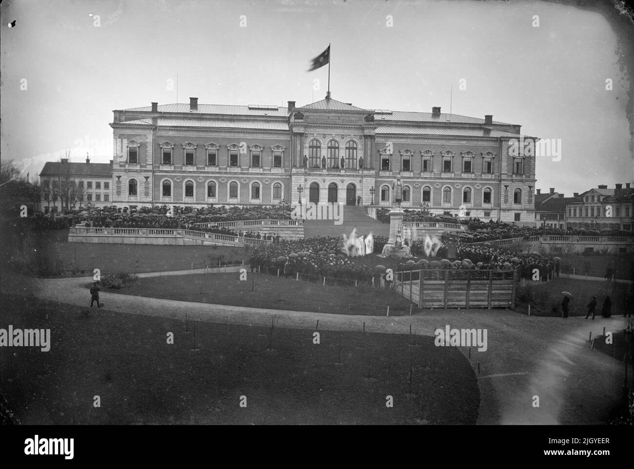 Geijer statue's inauguration, University Park, Uppsala 1889. Geijer ...