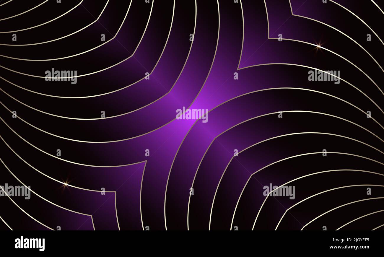 Violet and gold luxury abstract striped background with elegant golden ...