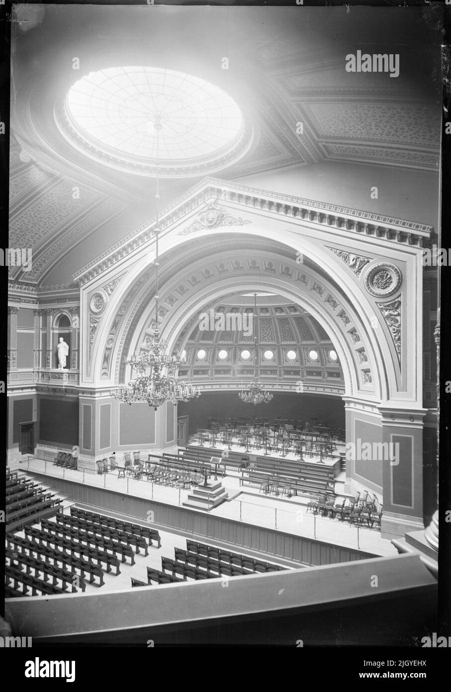 Lobby, universitetshuset, Uppsala 1887. Lobby, University House ...