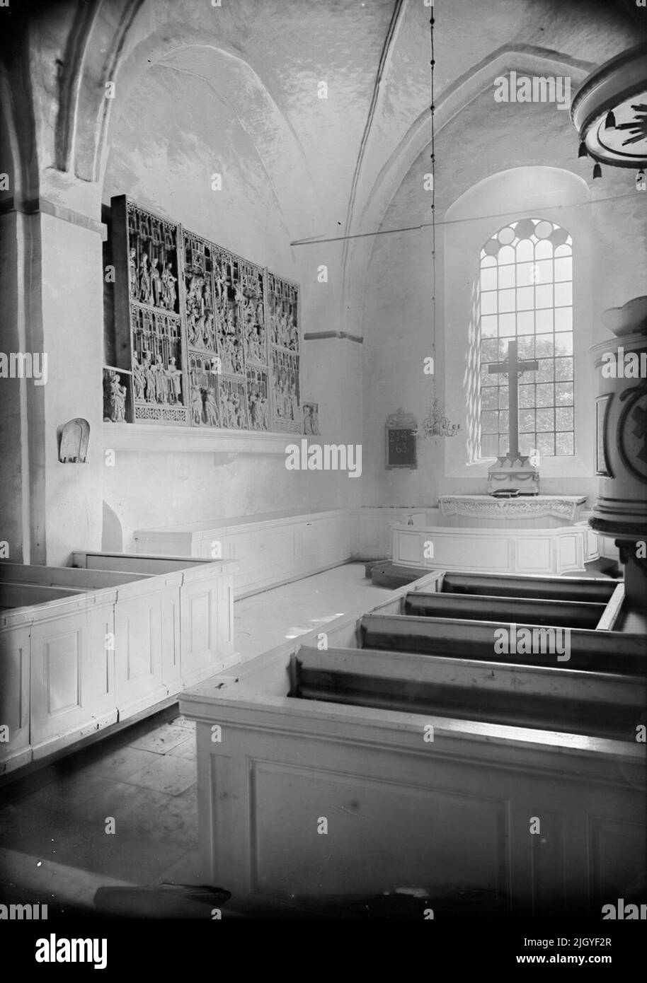 Interior in Vaksala church, Uppsala 1899. Interior in Vaksala Church ...