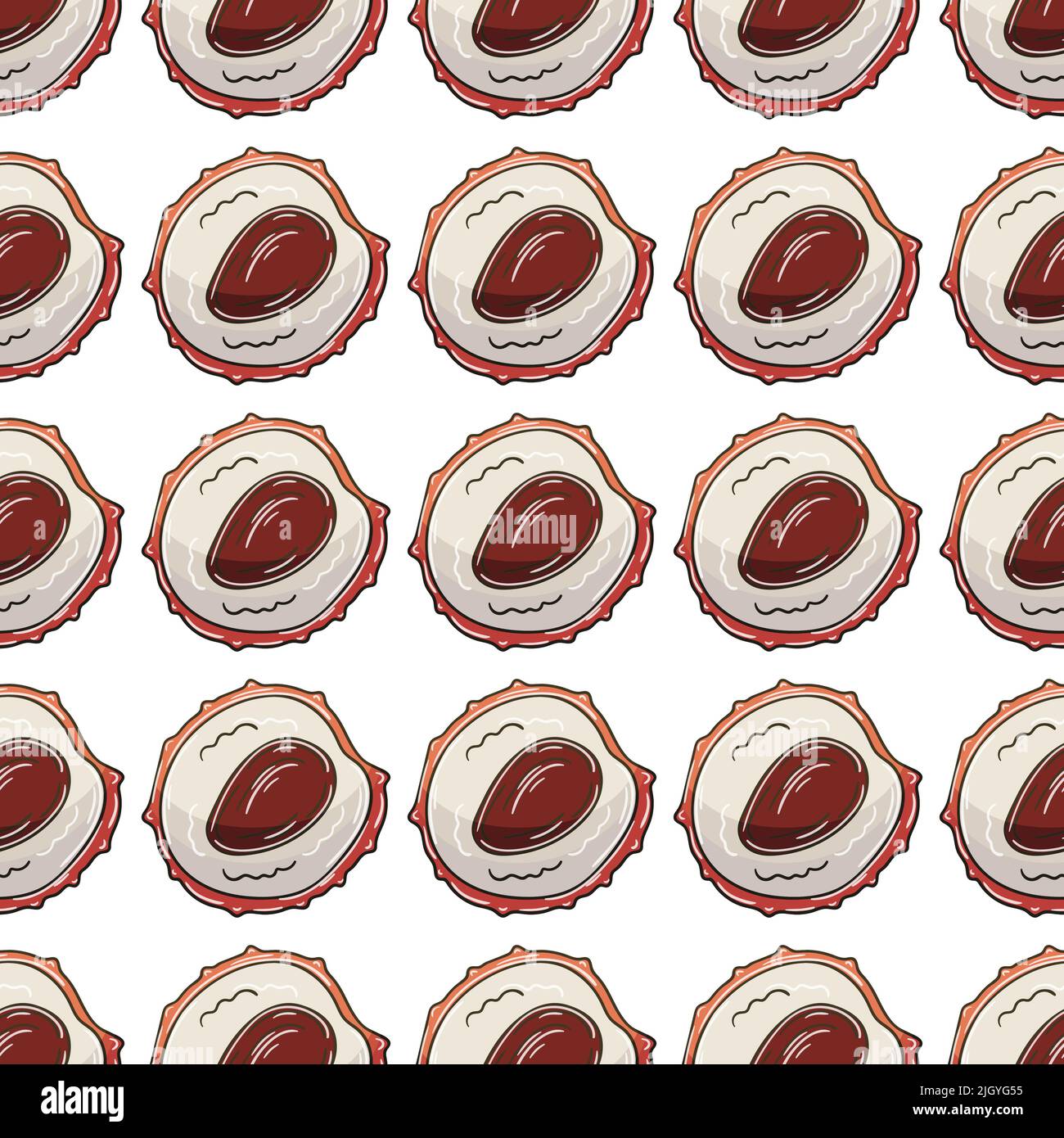 Seamless pattern for kitchen, restaurant or shop. Litchi. Illustration ...
