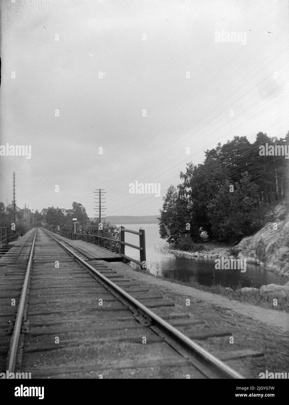 Railway track at Gnesta, Södermanland 1900 - 1901. Railway Track at Gne ...