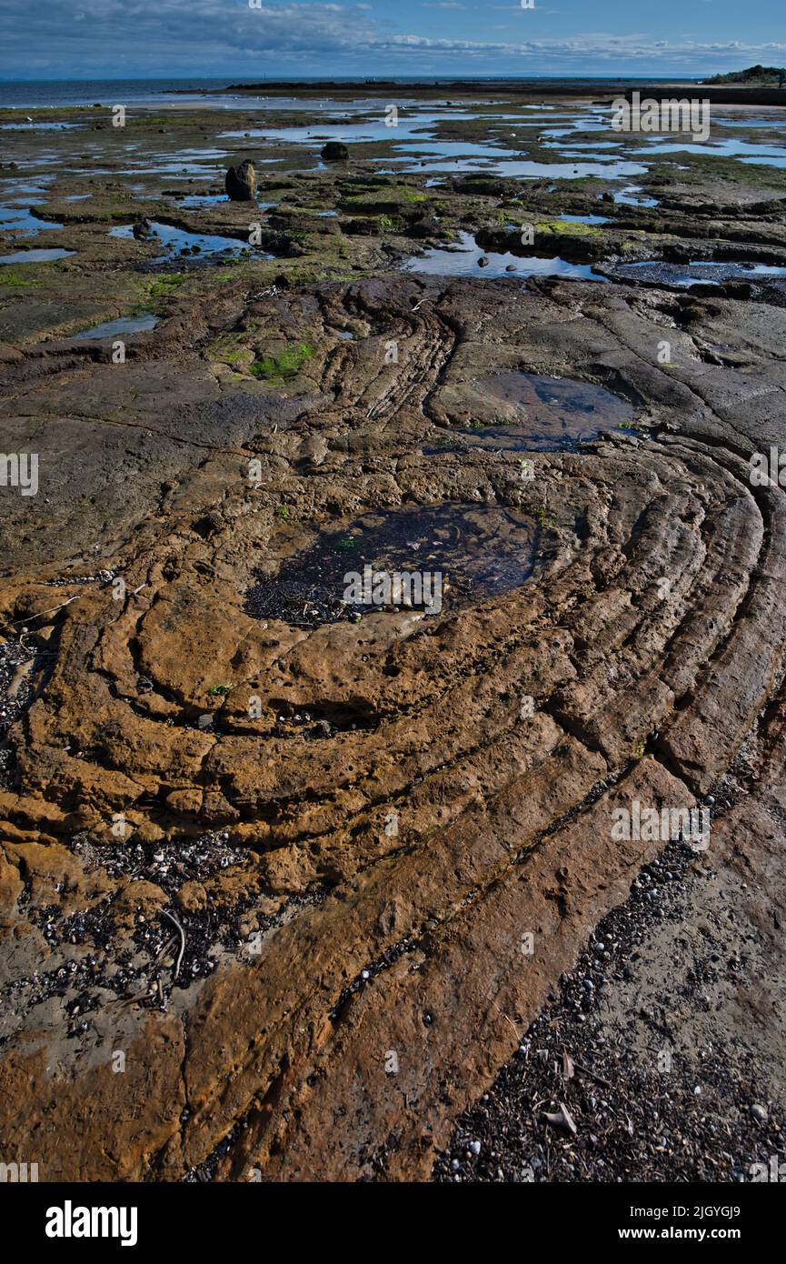 An aerial shot of a swirly rock formation in Australia Stock Photo - Alamy